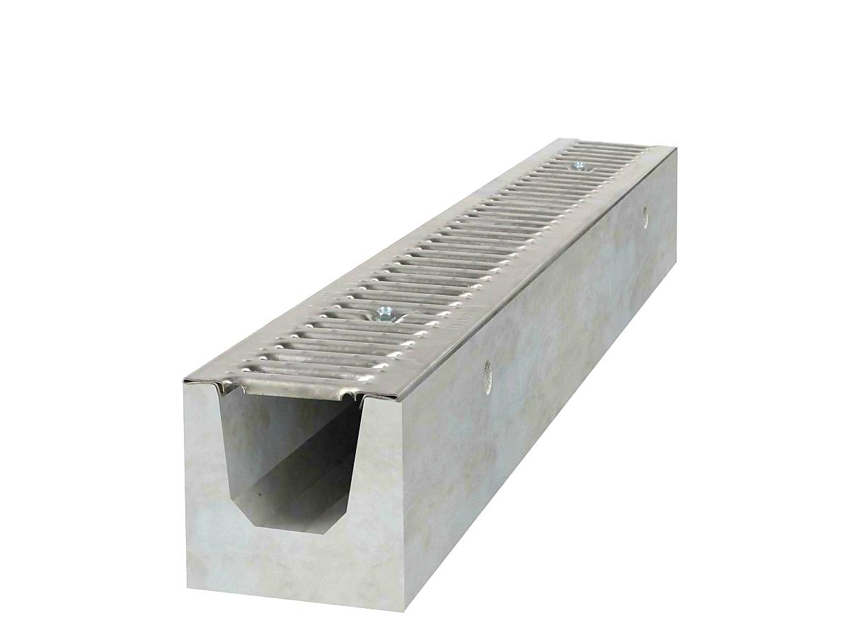 Betonový žlab Odvodňovací A15 S Pozinkovanou Mříží 100 X 25 X 20 Cm